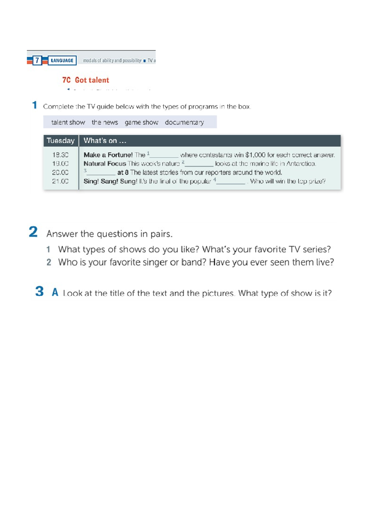 U7 CD GOT Talent - bài làm - 7 FS vancuase modats of abilrly and ...