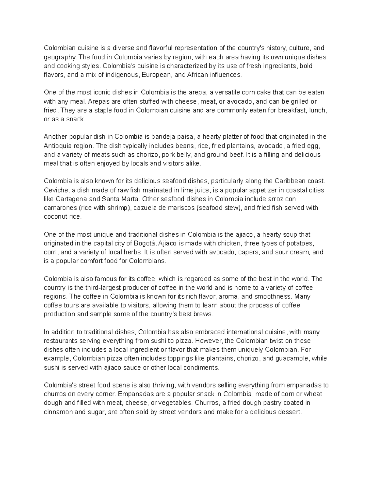 Colombian Cuisine - The food in Colombia varies by region, with each ...