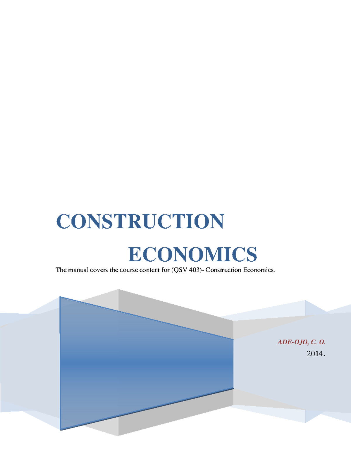 Construction Economic PDF000 - ####### ADE-OJO, C. O. 2014 ...