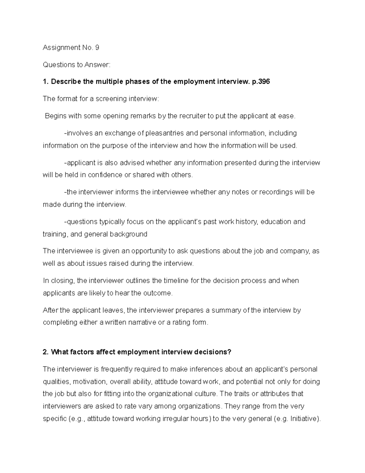 introduction to interview as a form of recruitment of applicants ...