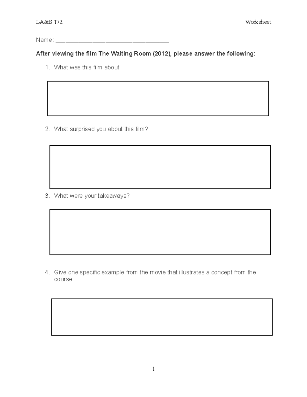 Waiting+room+worksheet - LA&S 172 Worksheet Name ...