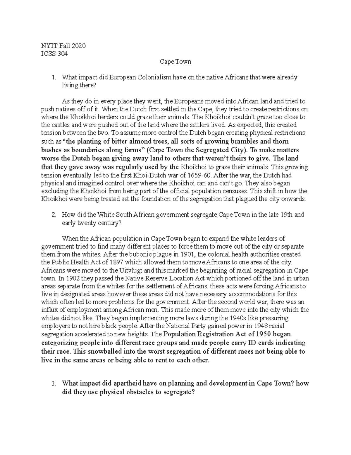 Cape Town - all questions about cape town with quotes and work cited ...