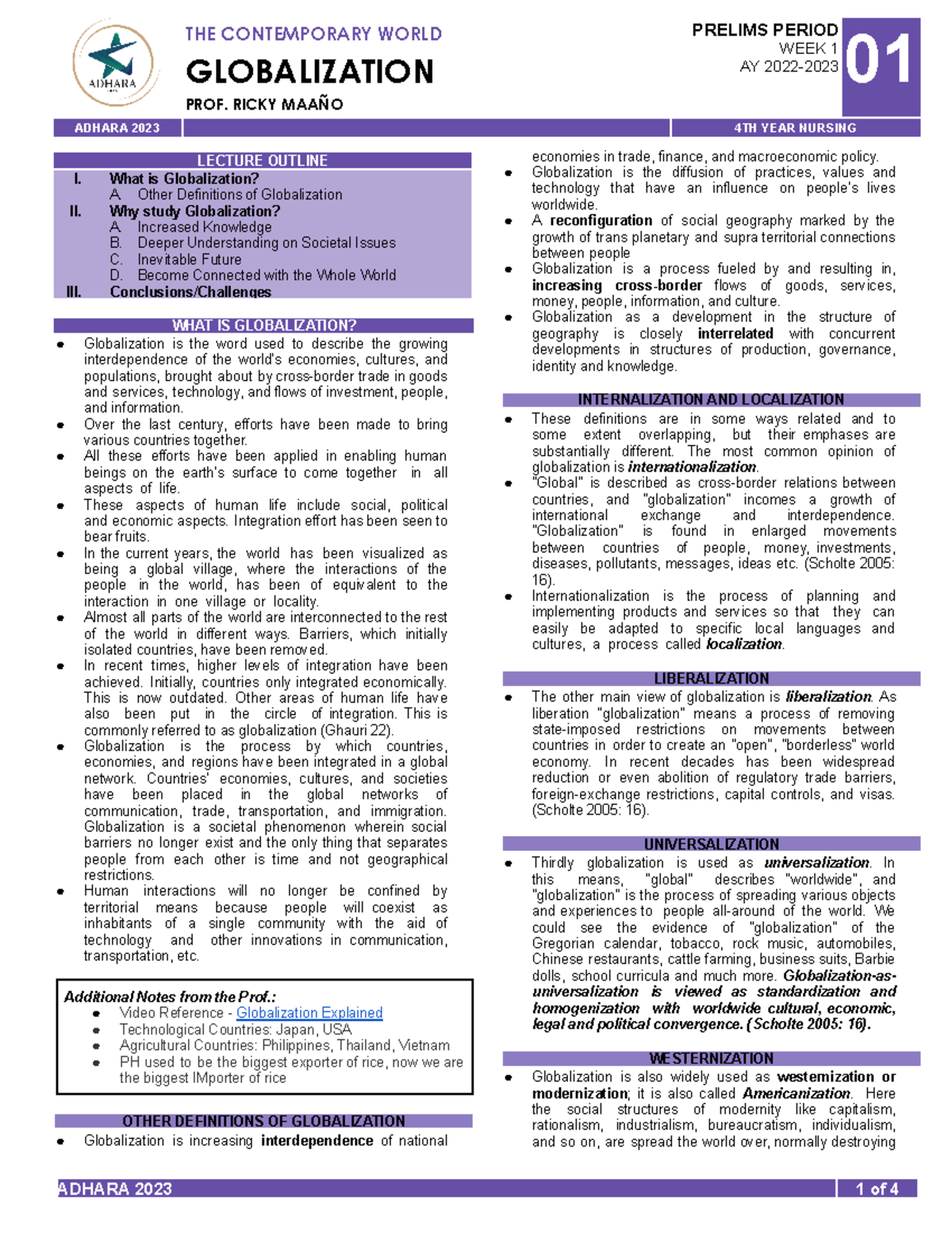 Module-1 -Globalization - THE CONTEMPORARY WORLD GLOBALIZATION PROF ...