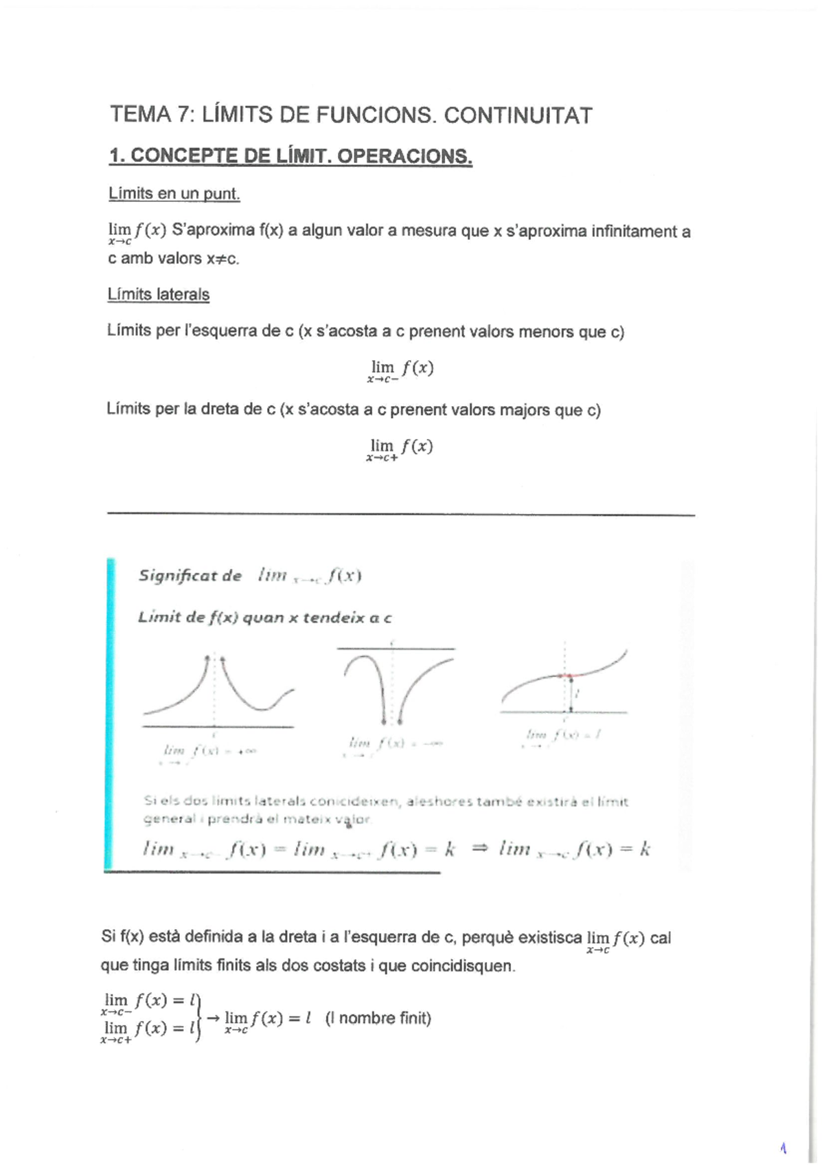 Tema7 Límits i continuïtat - Matemáticas II - Studocu