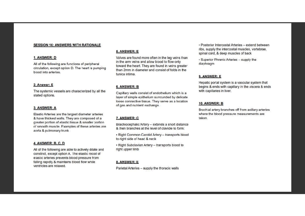 Anaphy lecture SAS 16 ( Answer Key) - bs nursing - Studocu