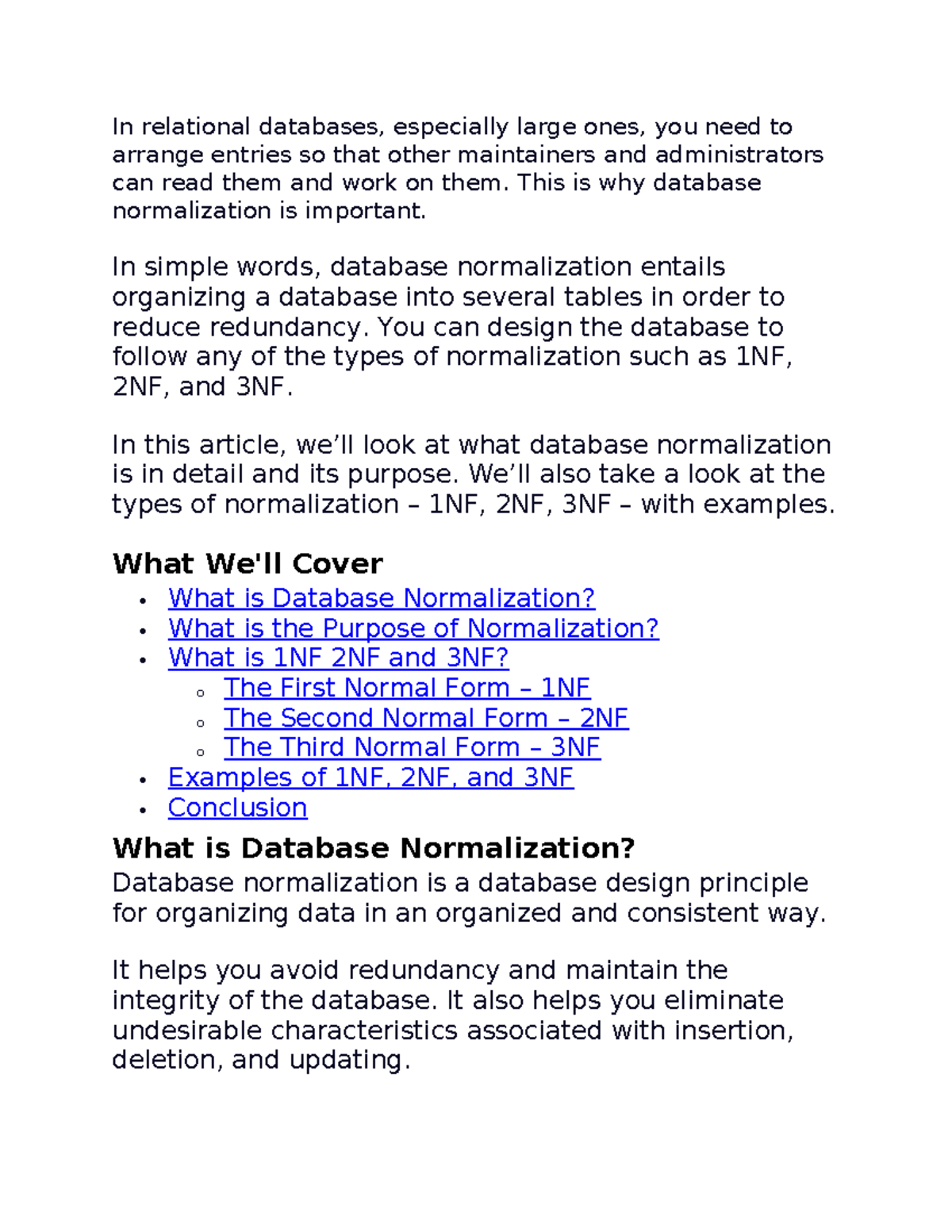 1nf-2nf-3nf - class notes - In relational databases, especially large ...