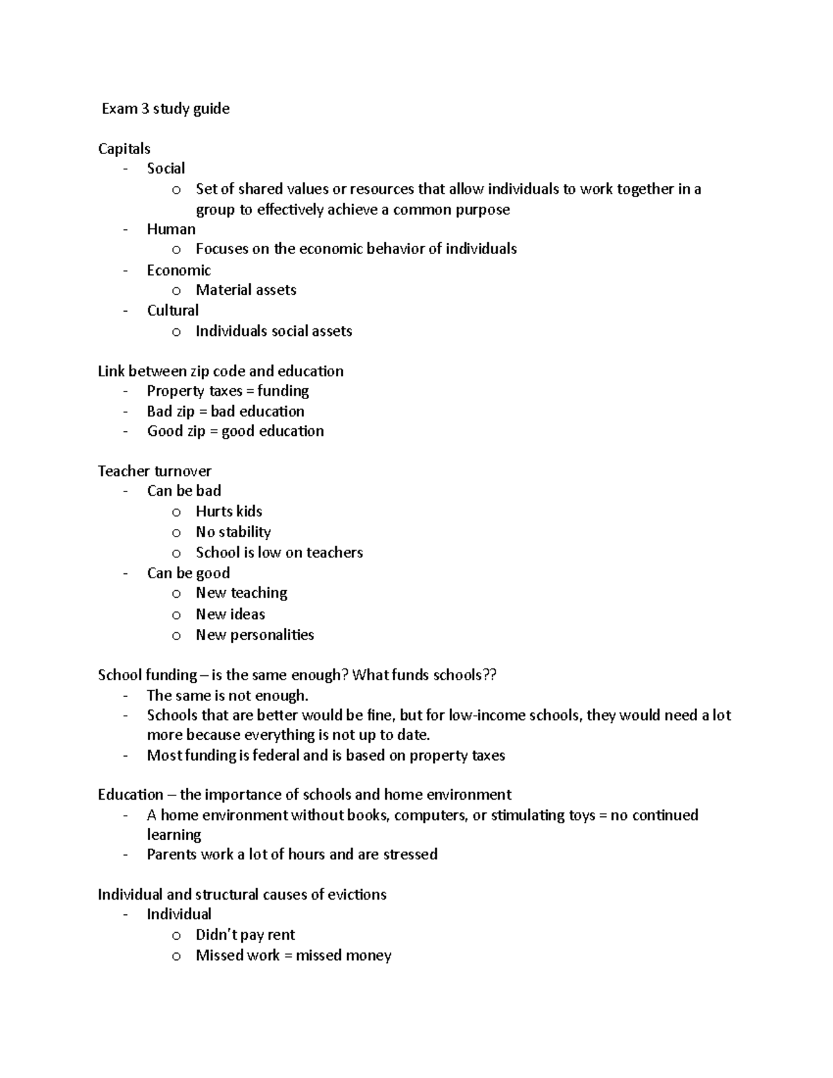 Exam 3 study guide - Exam 3 study guide Capitals - Social o Set of ...