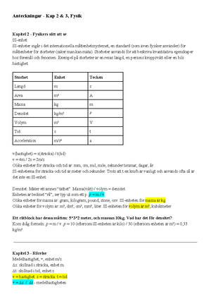 Fysik 1 - uppgifter och övningar - FY 1: F01 Rörelse och Newton’s lagar ...