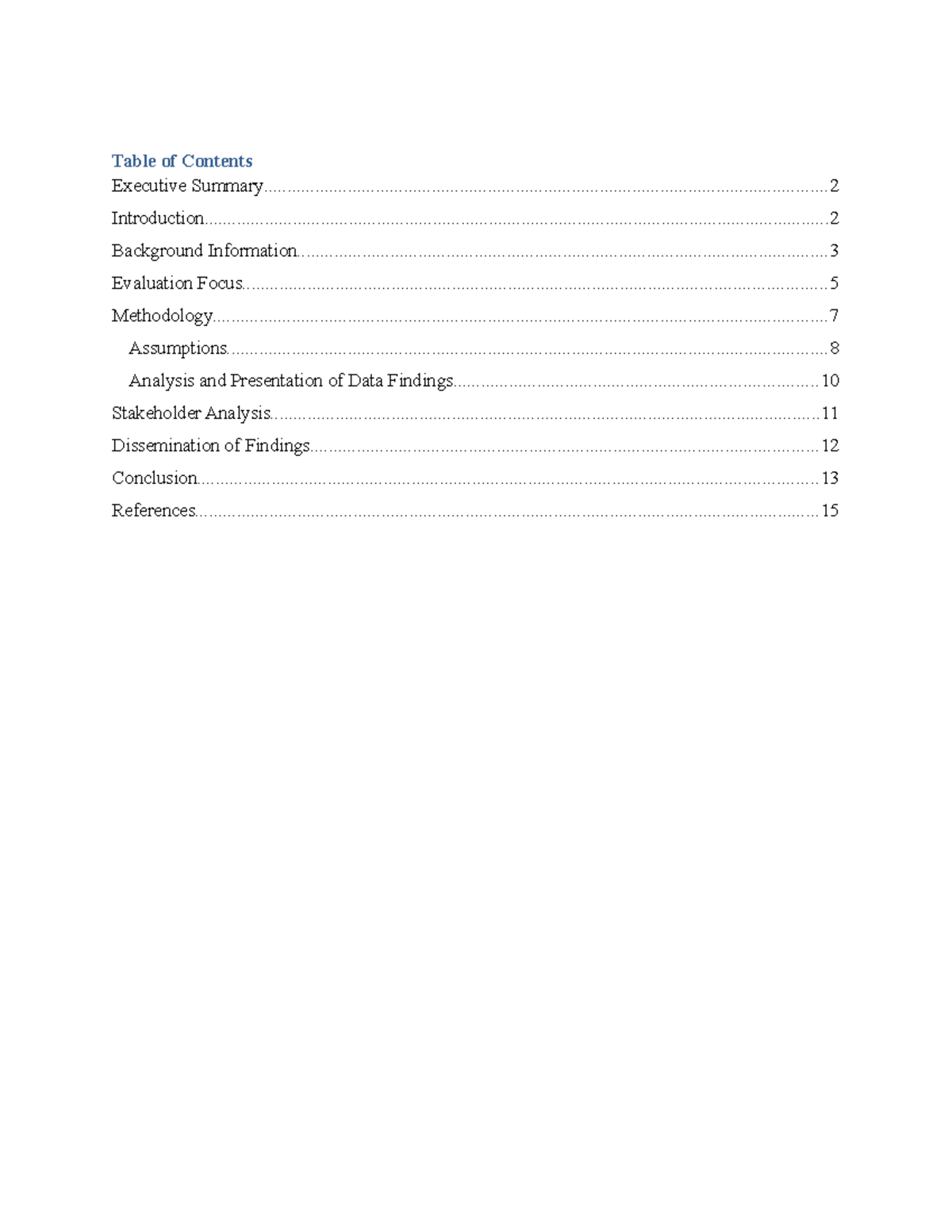 REF MH44 - Table of Contents Executive - Studocu