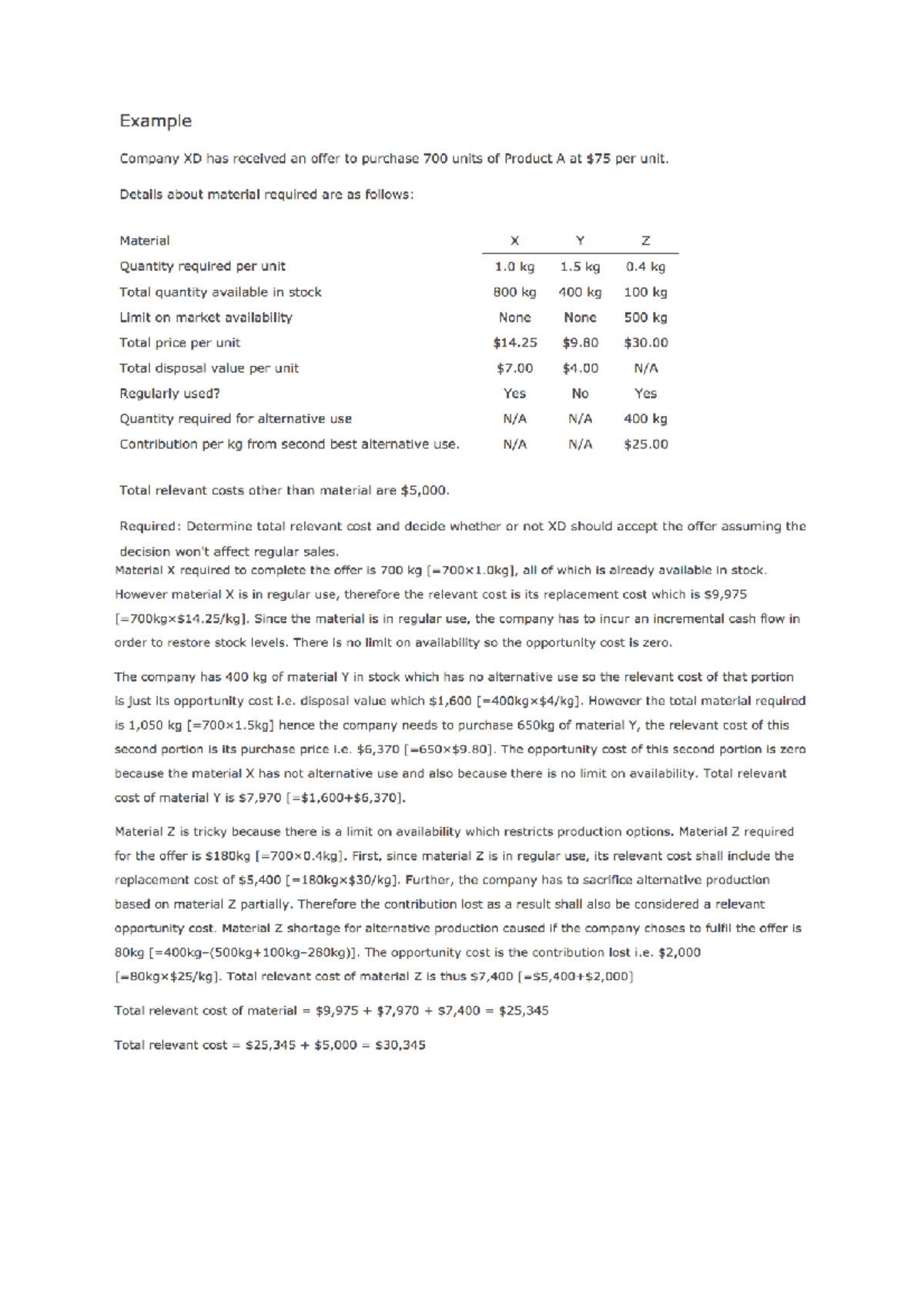Relevant costing - Cost and Management Accounting - Studocu