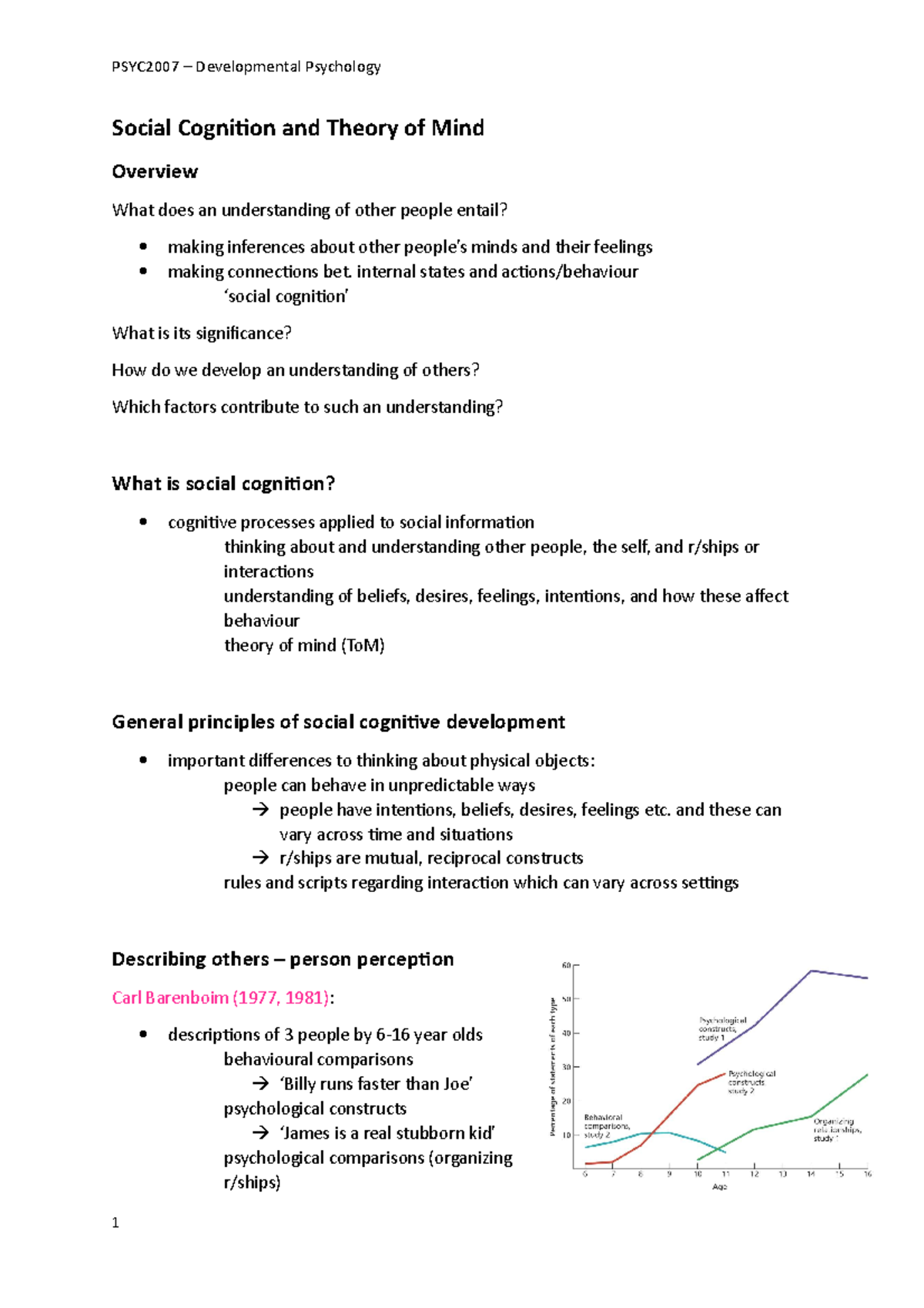 Social Cognition and Theory of Mind - week 4 - Social Cognition and ...