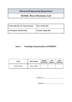 Lab 2 - lab manual - Electrical Engineering Department EE363L: Power ...