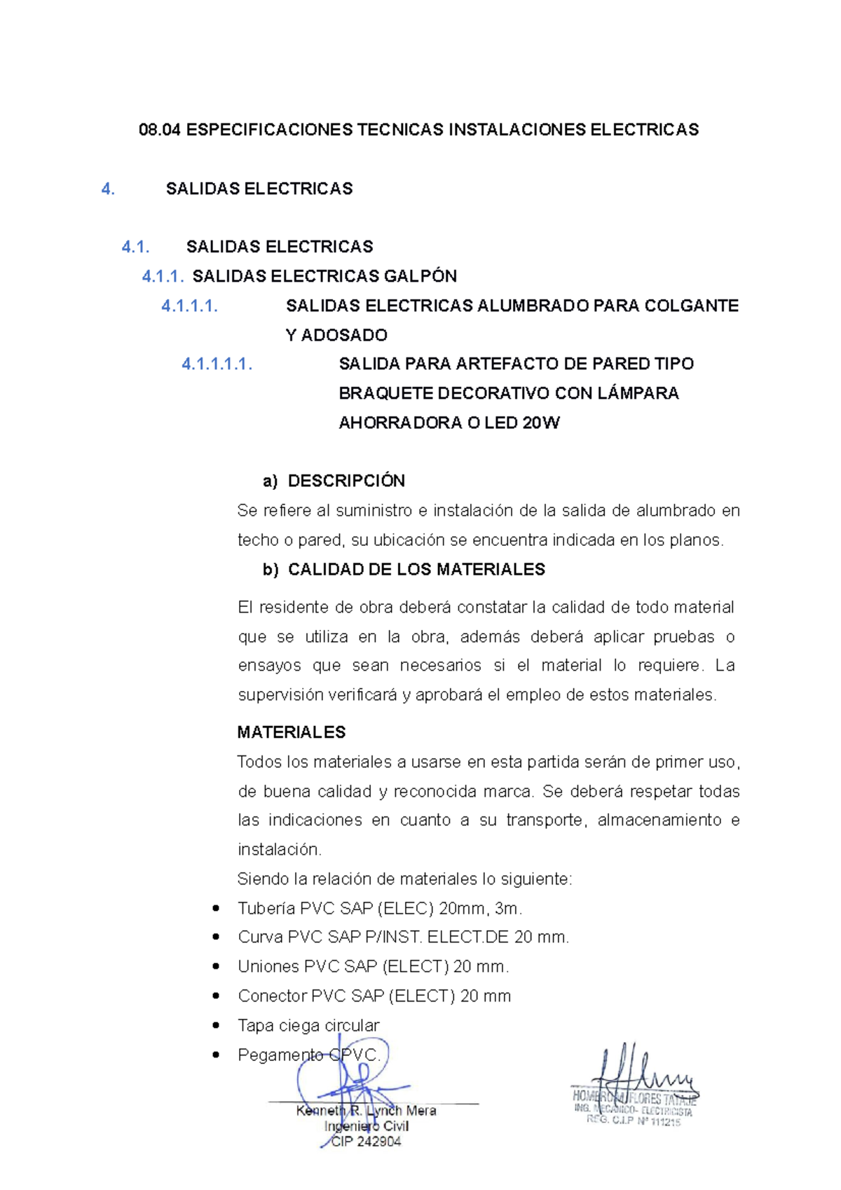 04 Especificaciones Tecnicas Electricas molina - 08 ESPECIFICACIONES TECNICAS INSTALACIONES ...