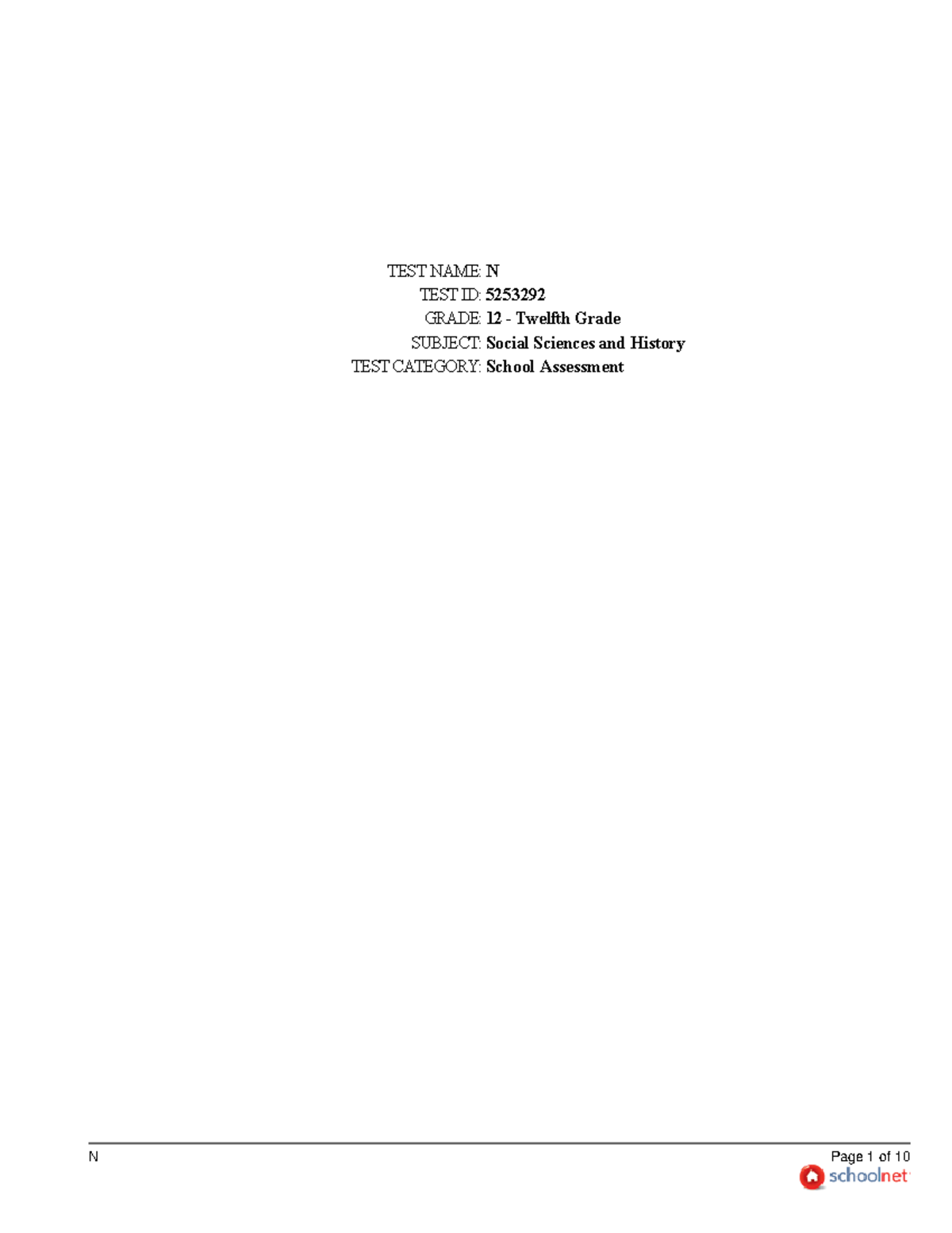 11 30 2023 FIN QUIZ - idk - TEST NAME: N TEST ID: 5253292 GRADE: 12 ...