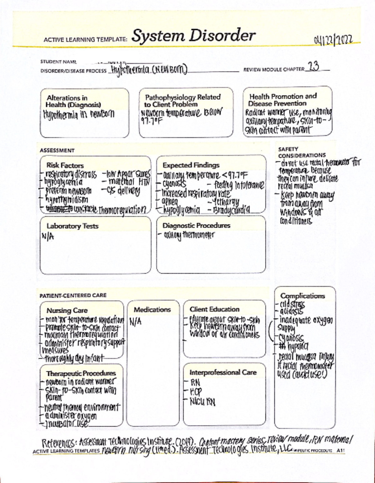 System disorder hyperthermia newborn - NR-327 - Studocu