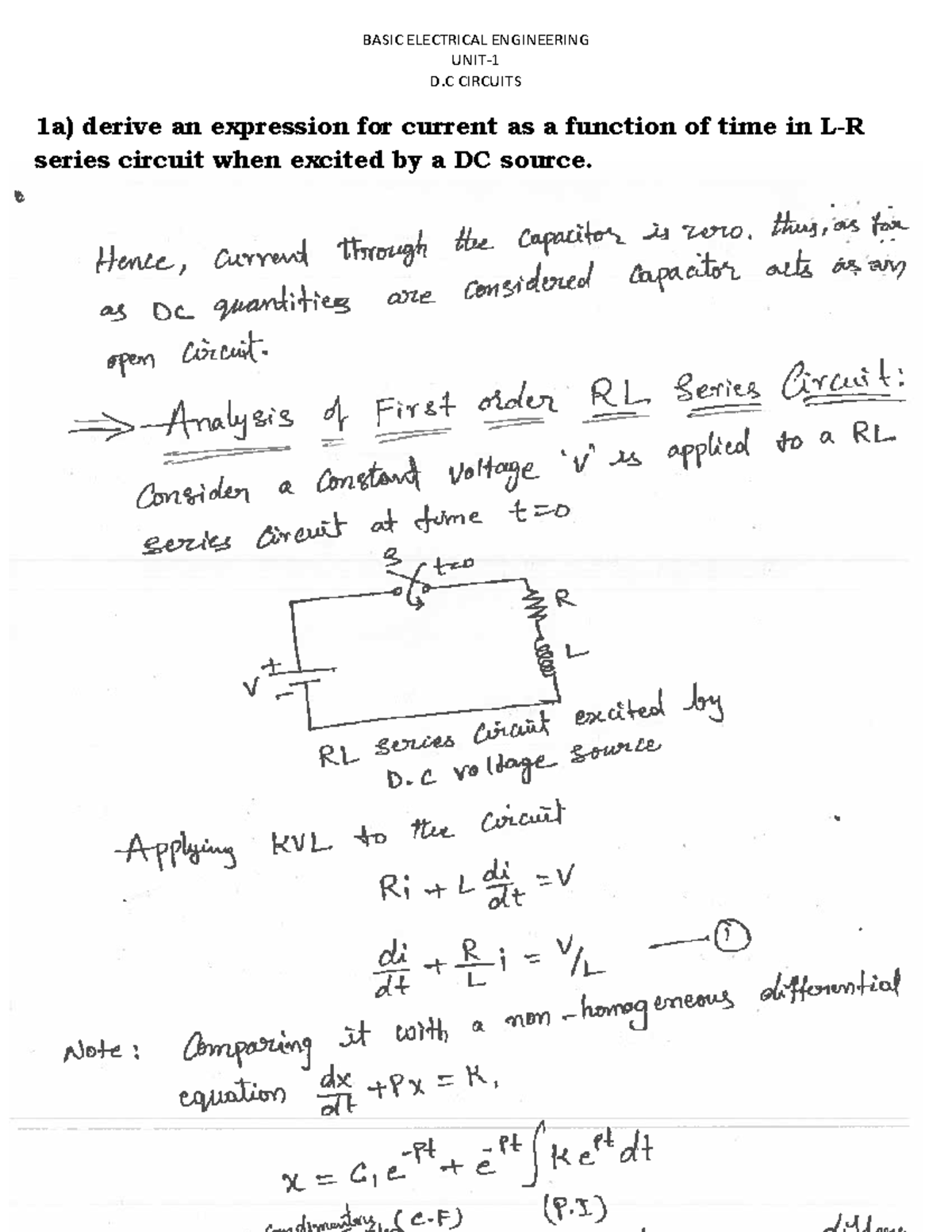 Ilovepdf merged - BASIC ELECTRICAL ENGINEERING UNIT‐ 1 D CIRCUITS 1a ...