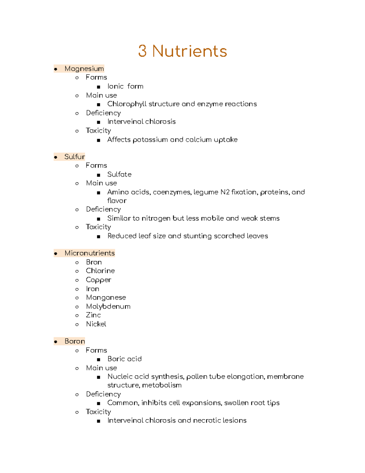 3 Nutrients - 3 Nutrients Magnesium Forms Ionic form Main use ...