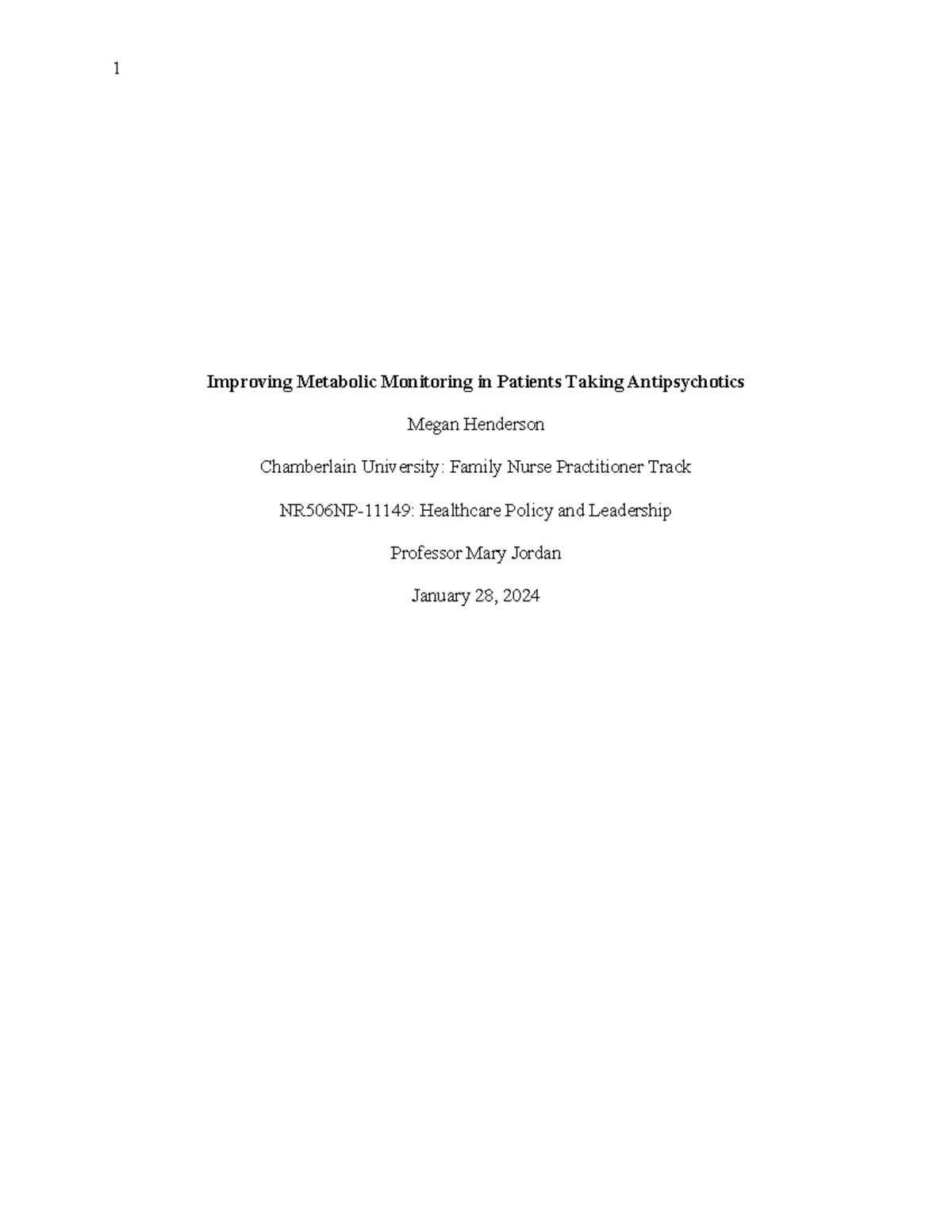 Measuring NP Performance - Improving Metabolic Monitoring in Patients ...