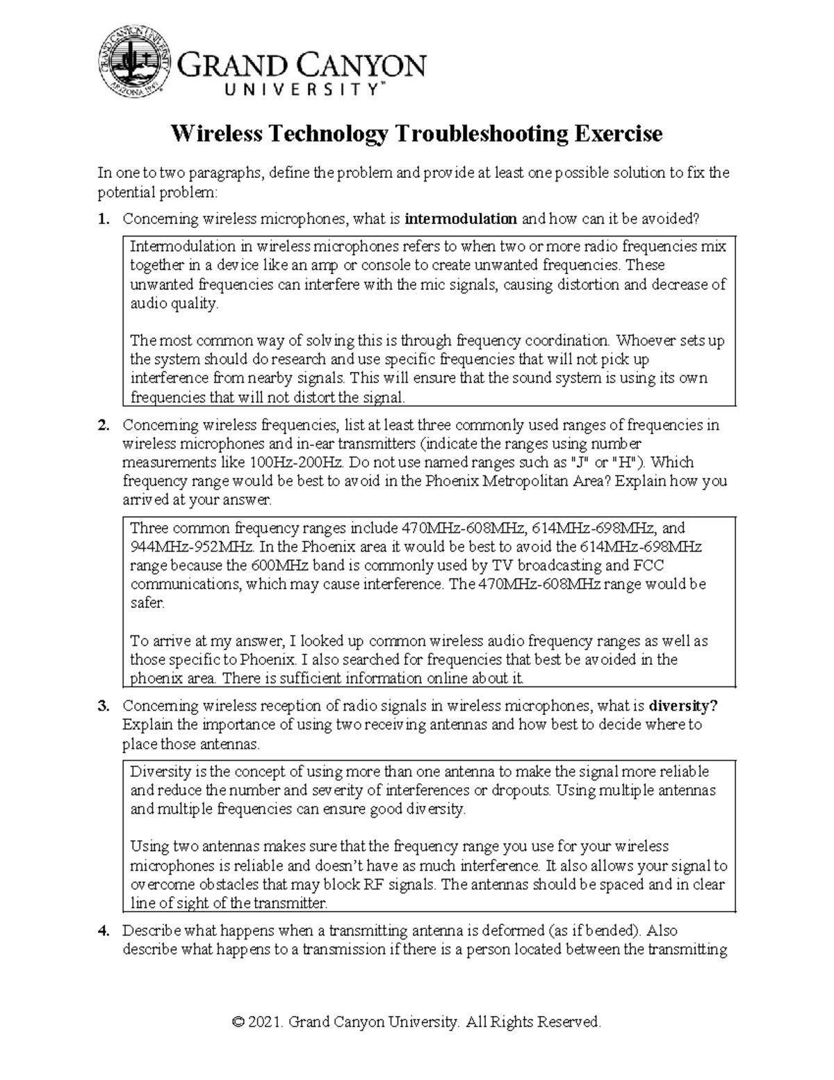 WSA 425 RS T10Wireless Technology Troubleshooting Exercise - Wireless ...