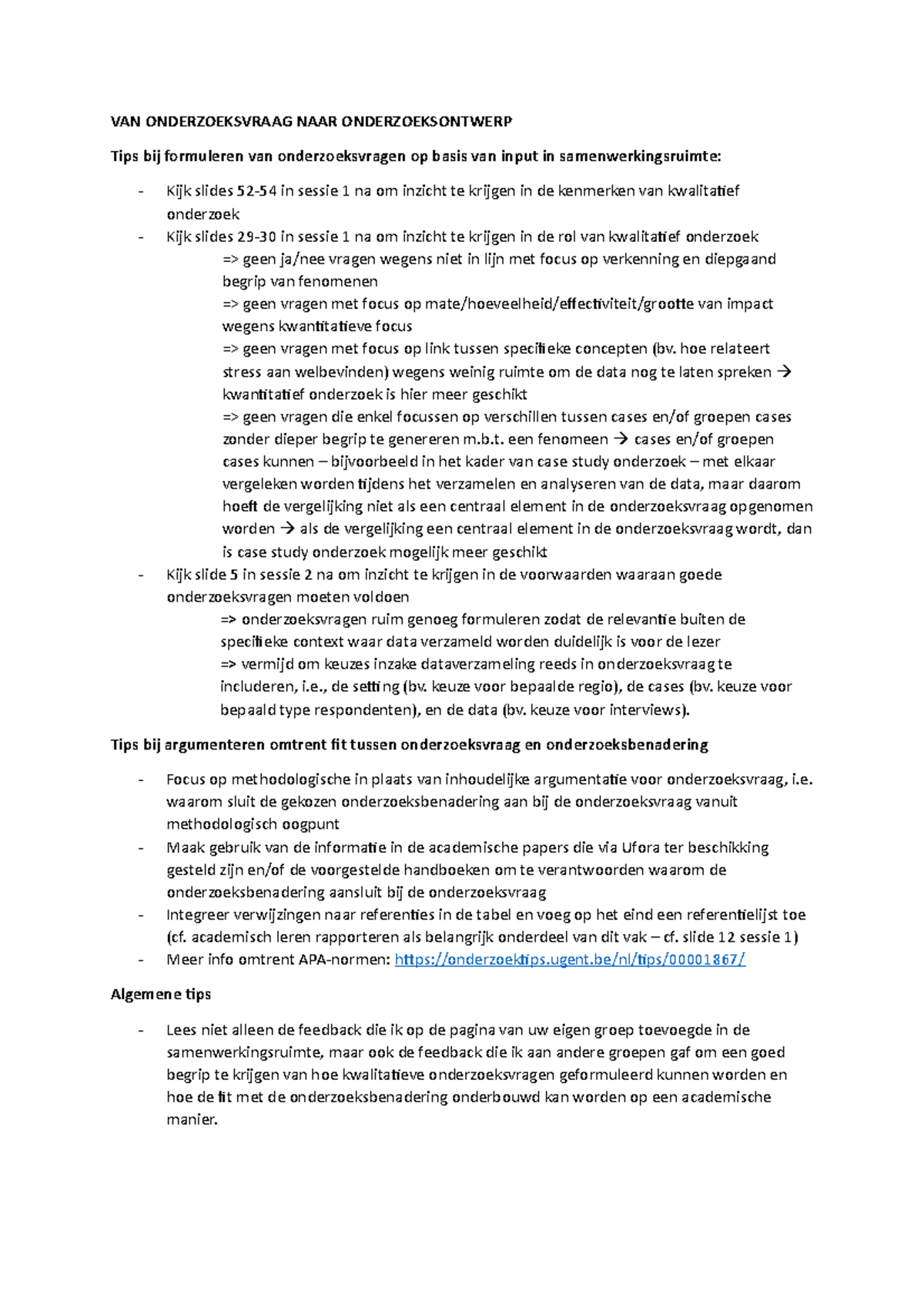 2. tips van onderzoeksvraag naar -ontwerp - Onderzoeksmethoden ...