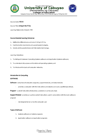 ITE Reviewer- Finals - Summary Information Technology Equipment - WEEK ...