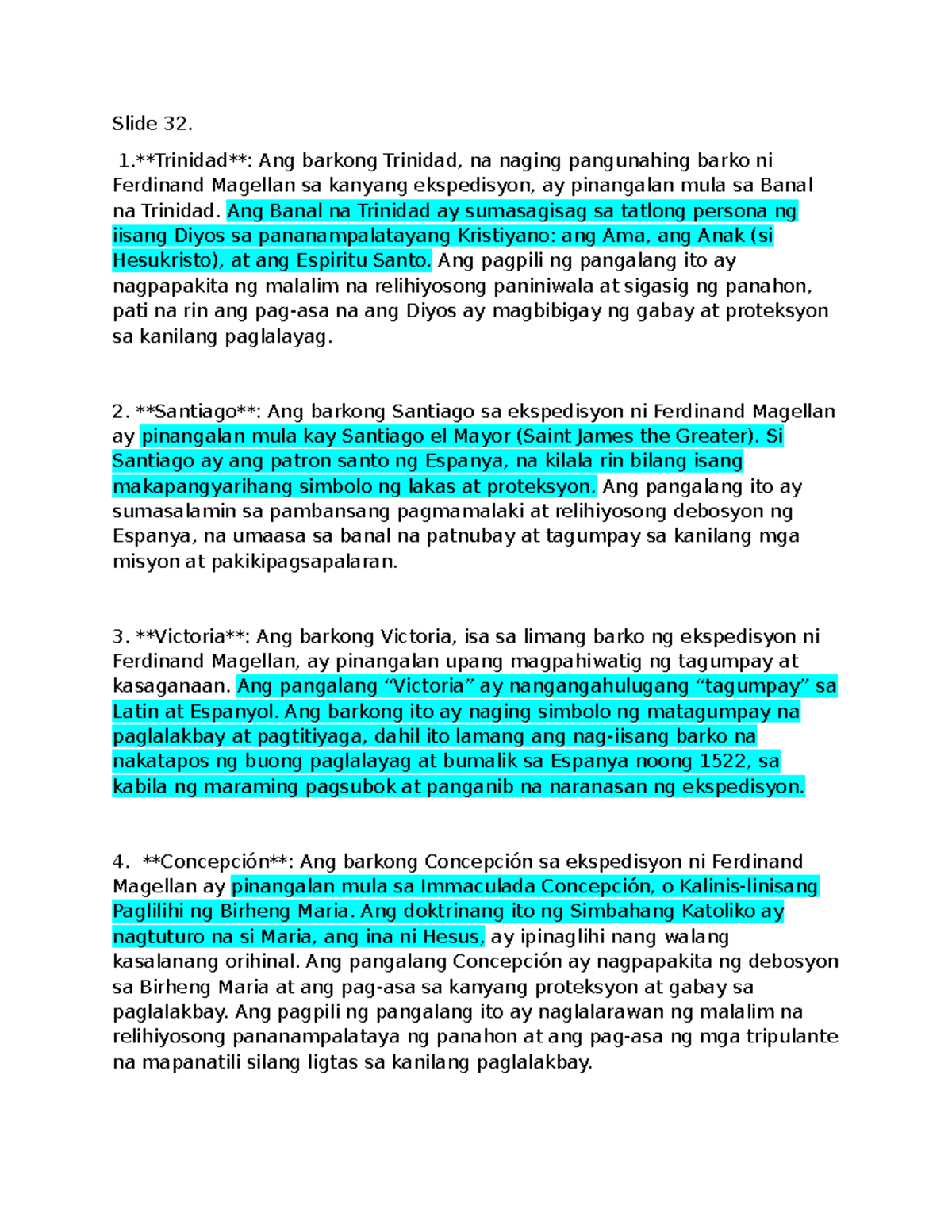 Report PIRH - Summary Accountancy - Slide 32. 1.Trinidad: Ang barkong ...