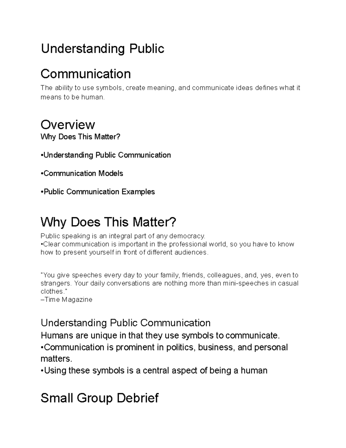 Understanding Public - Fundamentals of speech coursework ...