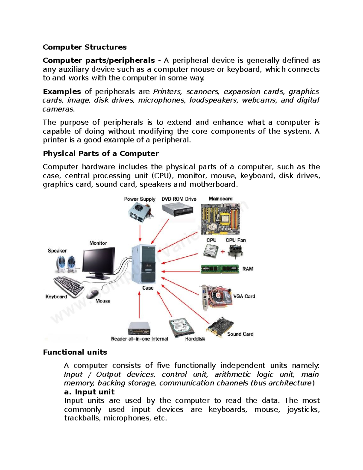 1.2 Computer Structures - Copy - Computer Structures Computer parts ...