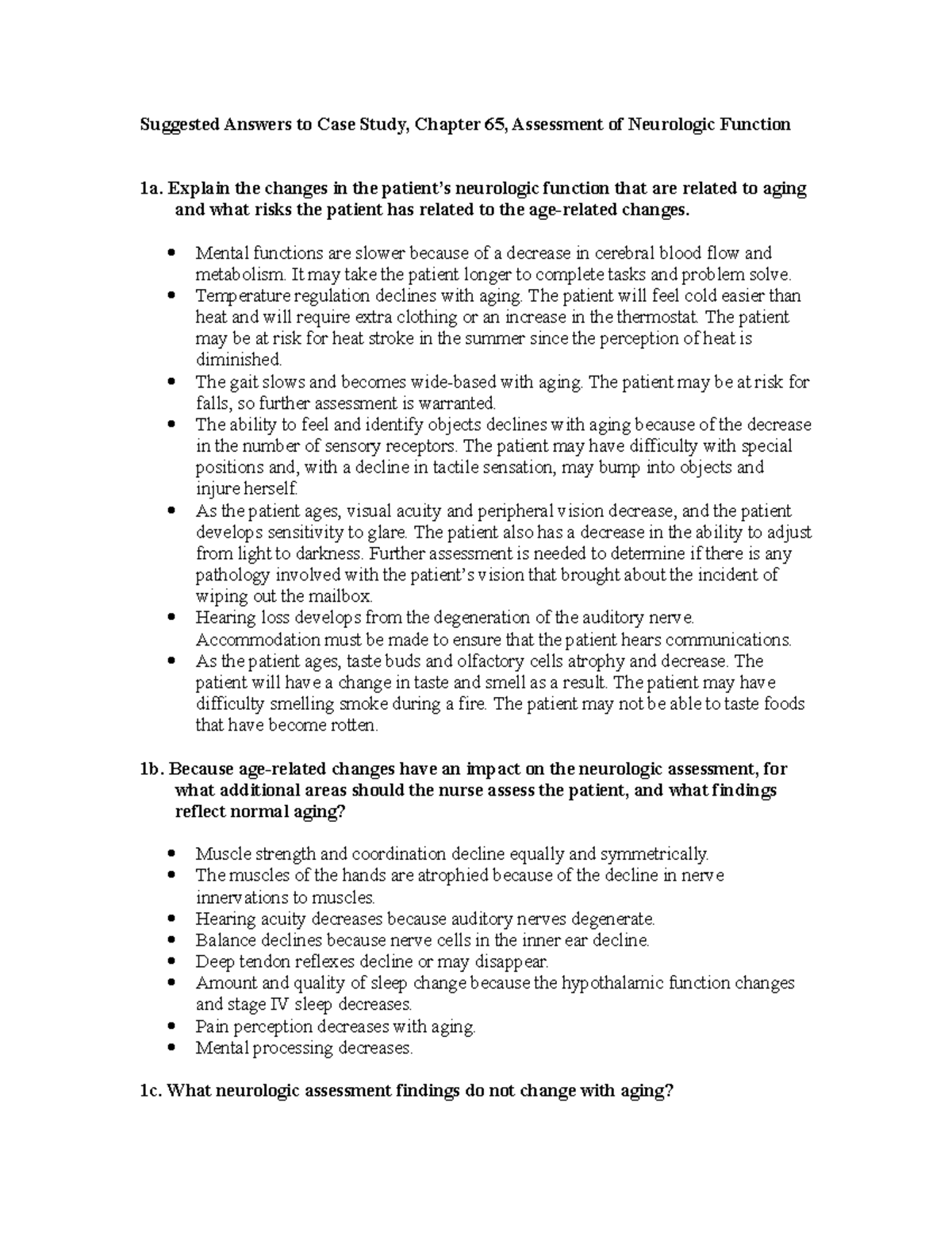 Hinkle CSA Ch 65 (2) - Suggested Answers to Case Study, Chapter 65 ...