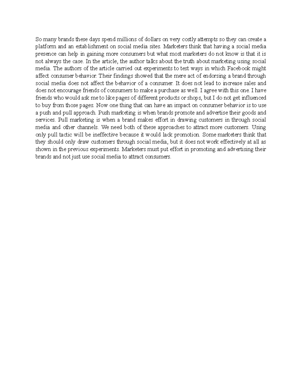 Learning-Insight-4 - Learning insight paper for class - So many brands ...