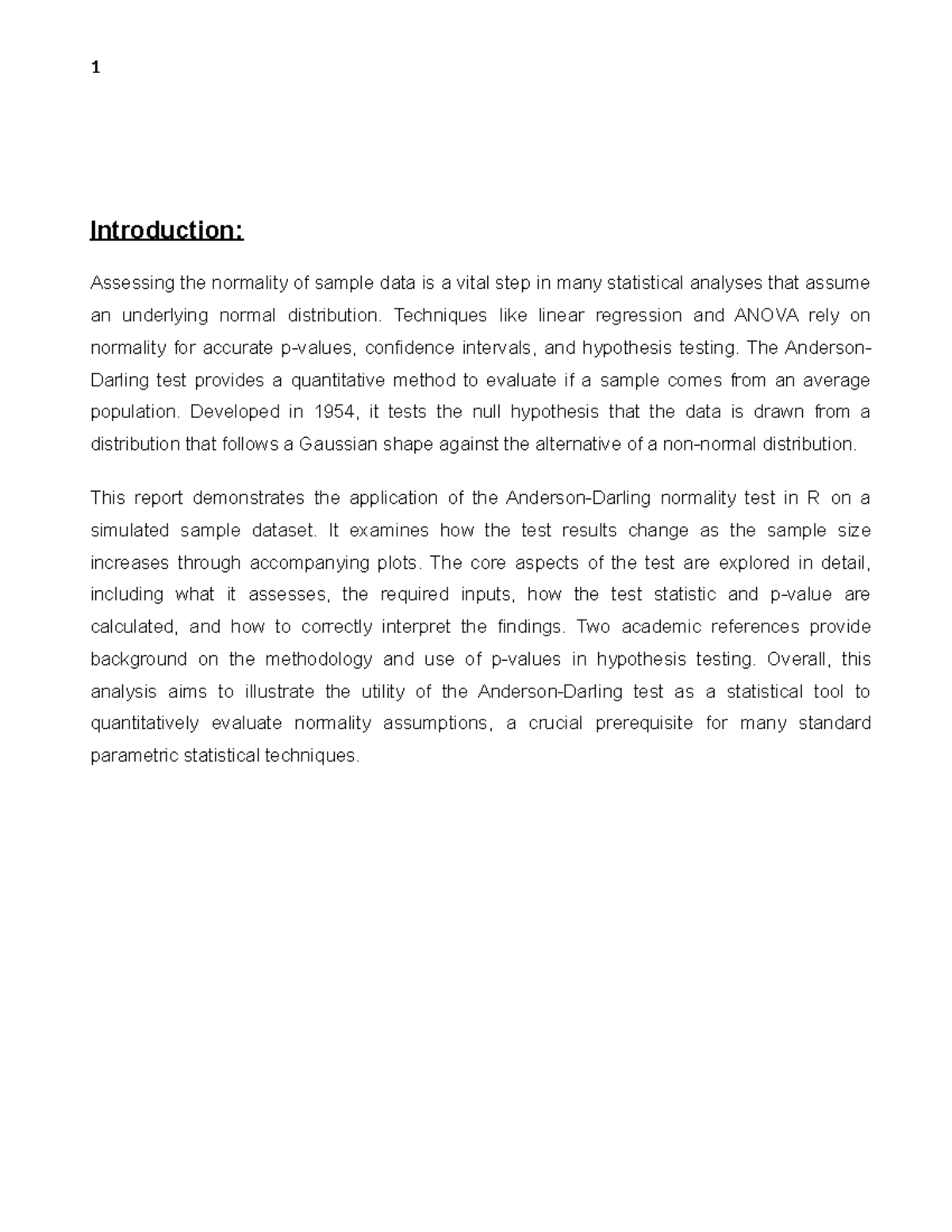 Anderson-Darling normality test - Introduction: Assessing the normality ...