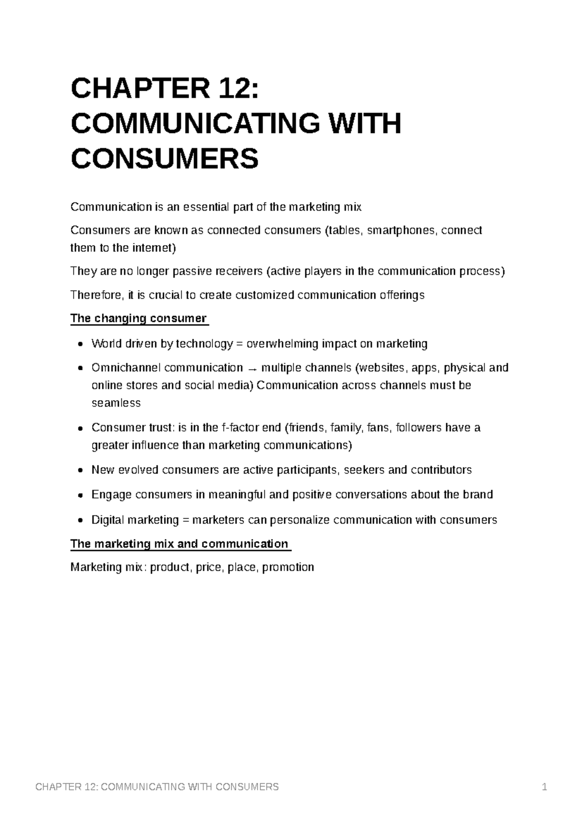 Chapter 12 Communicating WITH Consumers - CHAPTER 12: COMMUNICATING ...