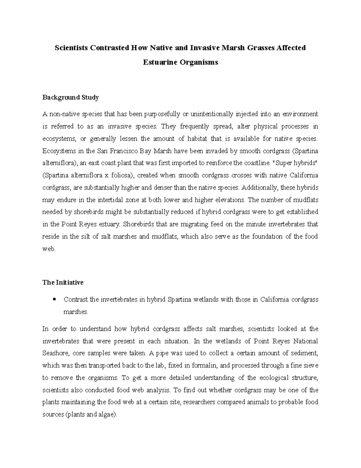 Scientists Contrasted How Native and Invasive Marsh Grasses Affected ...