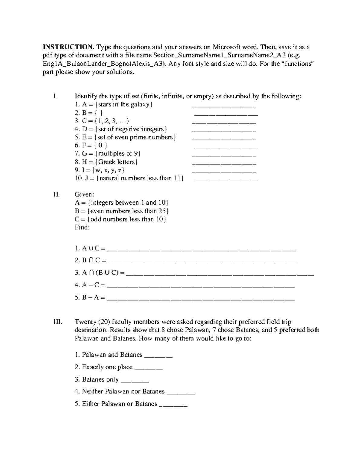 Activity 3 - Practice questions - INSTRUCTION. Type the questions and ...