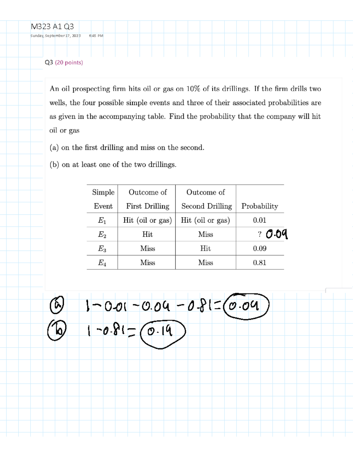 M323 A1 Q3 - Homework question and solutions - Math 323 - M323 A1 Q ...