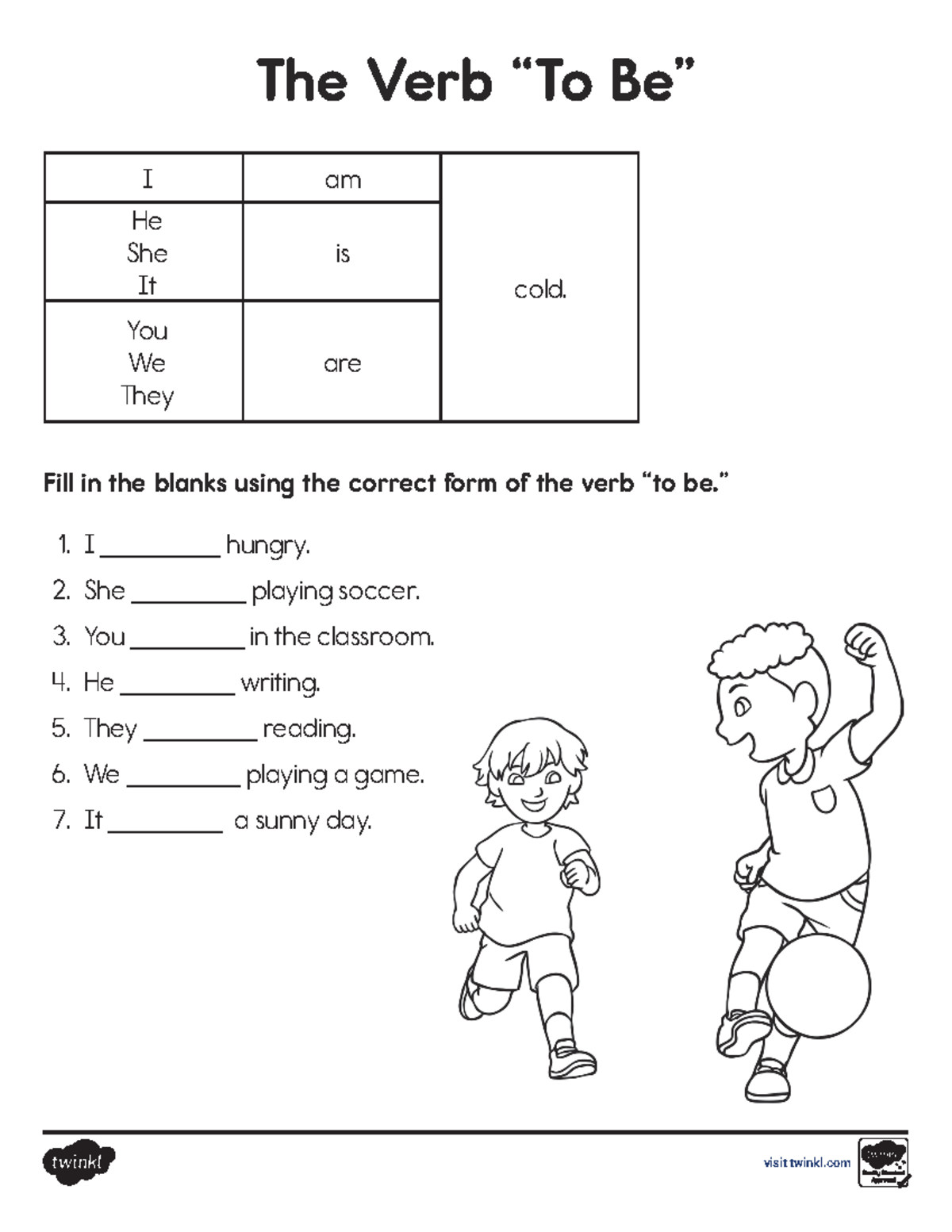 The-verb-to-be-present-tense-activity-sheets-us-e-628 ver 1 - The Verb ...