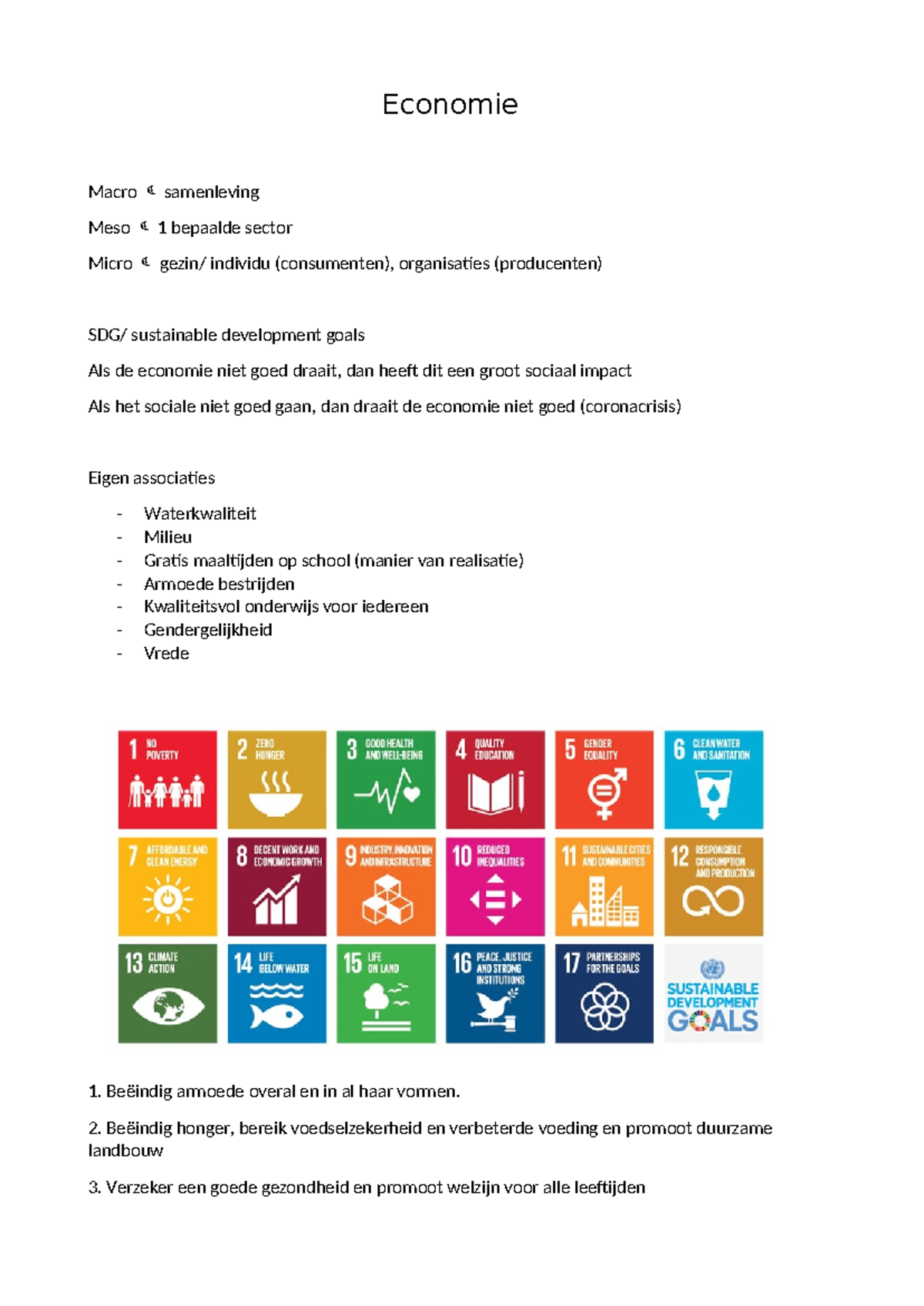 Economie - Economie Macro samenleving Meso 1 bepaalde sector Micro ...