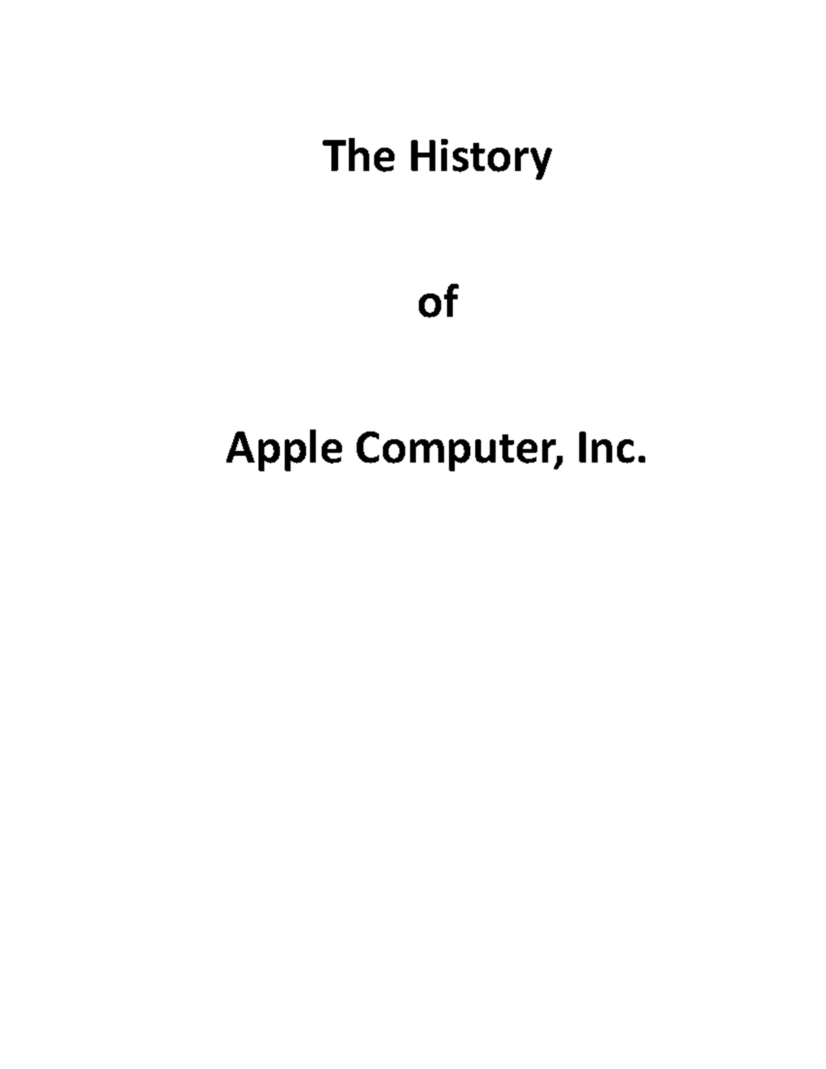 “The History of Apple Computer, Inc - Introduction to Apple Computer ...