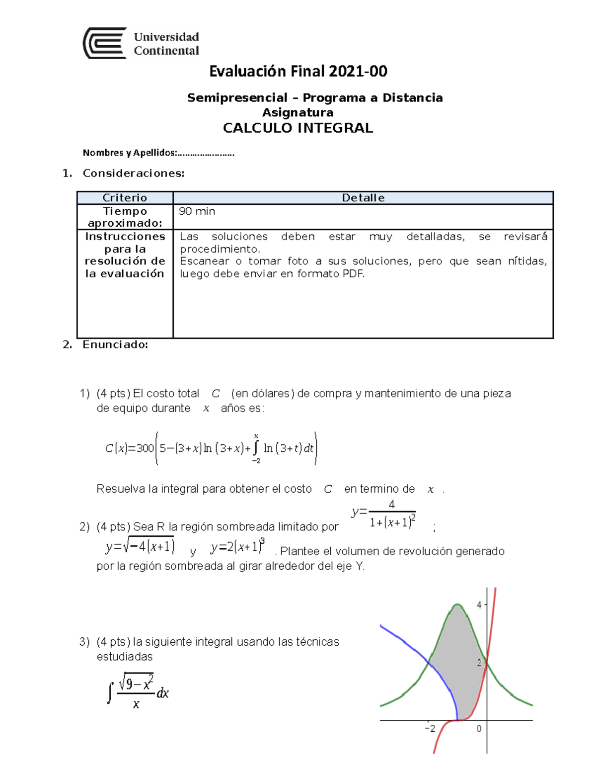 Examen Final CI 2021 00 (2) - Evaluación Final 2021- Semipresencial – Programa a Distancia - Studocu