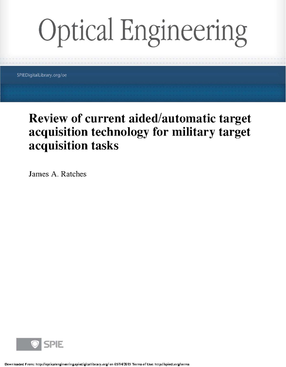 Ratches 2011 - best notes - Review of current aided/automatic target ...