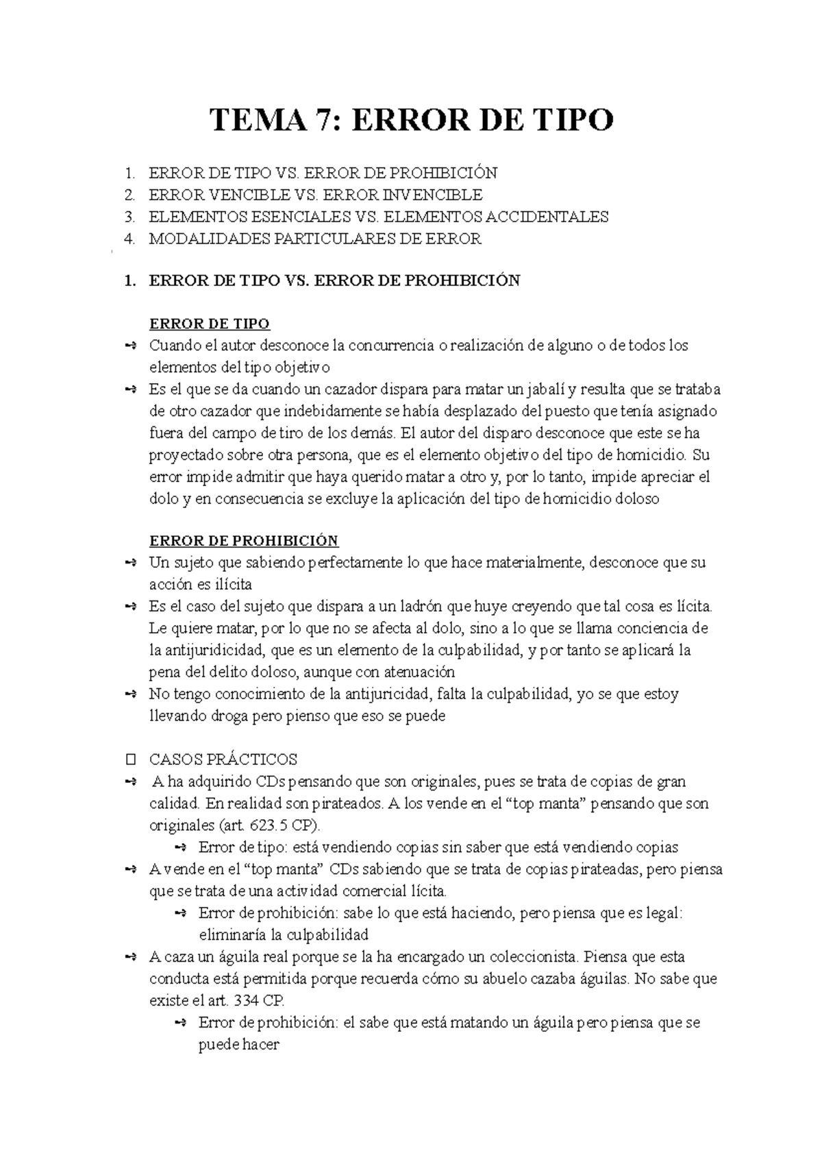 7. Error de tipo - Tema - TEMA 7: ERROR DE TIPO 1. ERROR DE TIPO VS ...