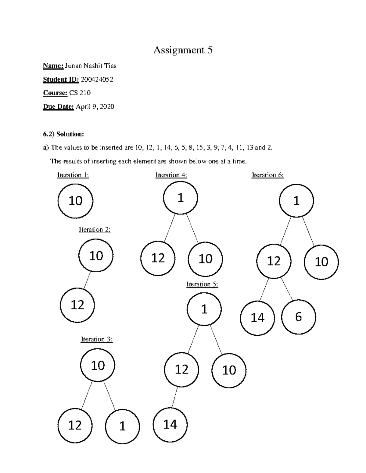 Assignment 5 - CS 210 - Warning: TT: undefined function: 32 - Studocu
