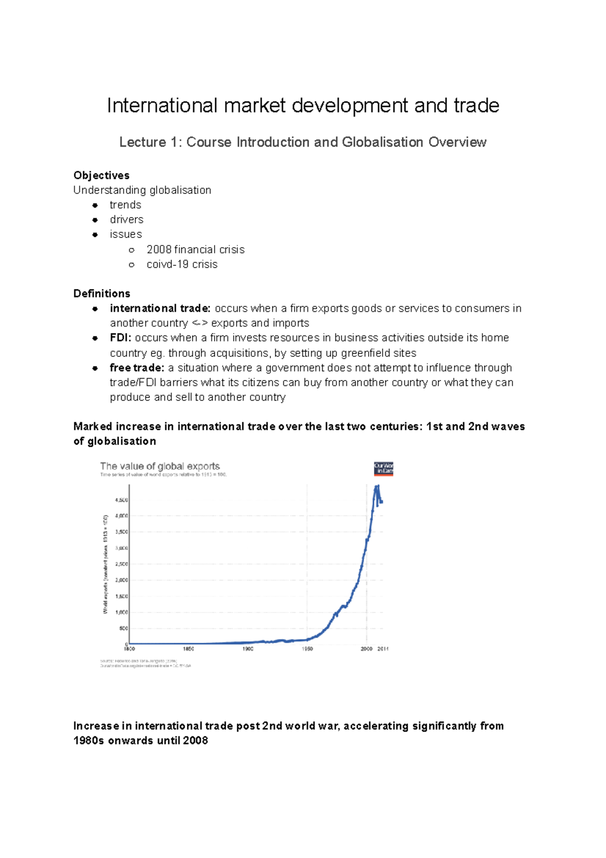Lecture 1 Course Introduction and Globalisation Overview ...