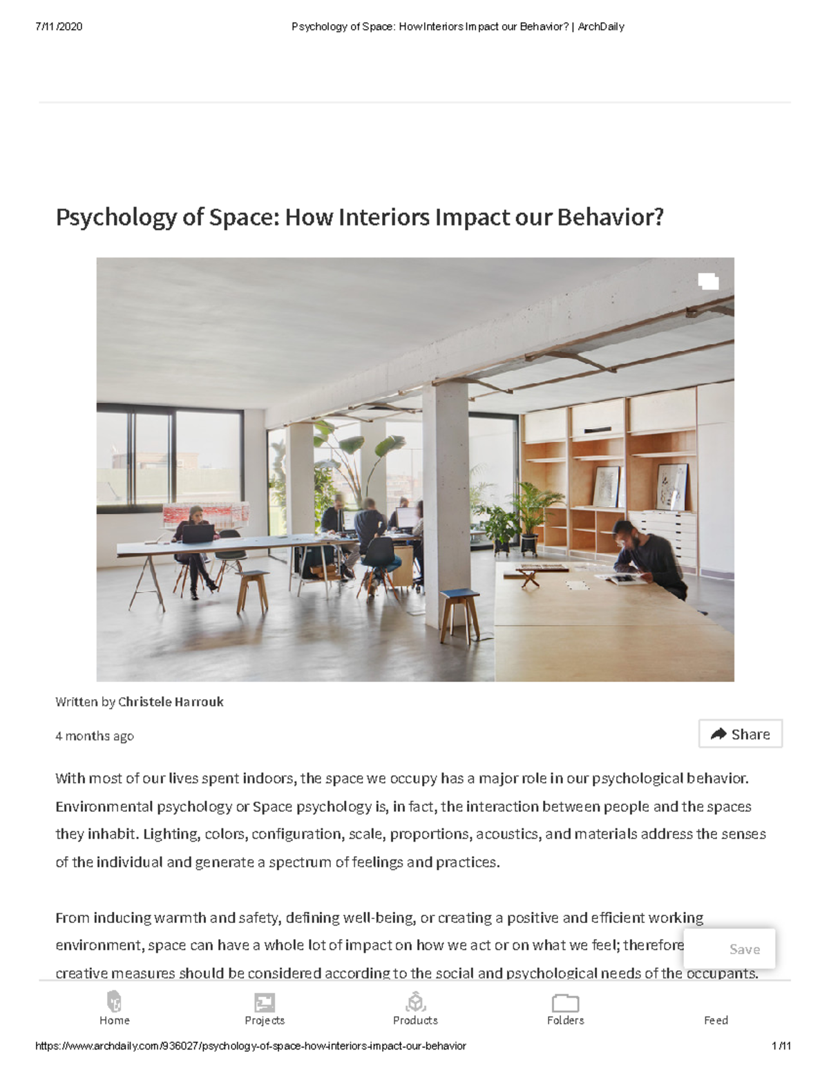 14-Psychology of Space How Interiors Impact our Behavior Arch Daily - With most of our lives ...