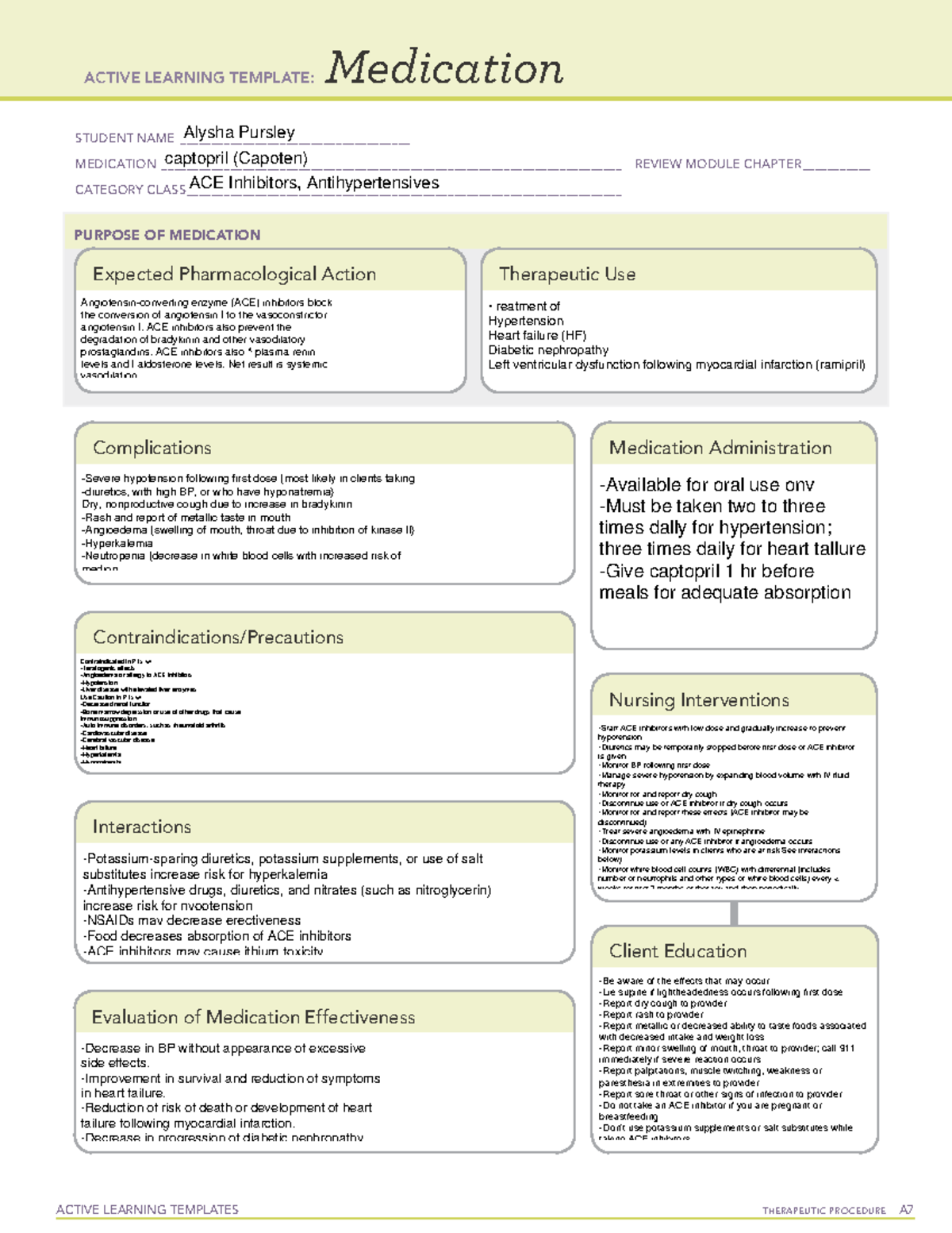 Cardiac Drugs-Captopril(Capoten) - ####### ACTIVE LEARNING TEMPLATES ...
