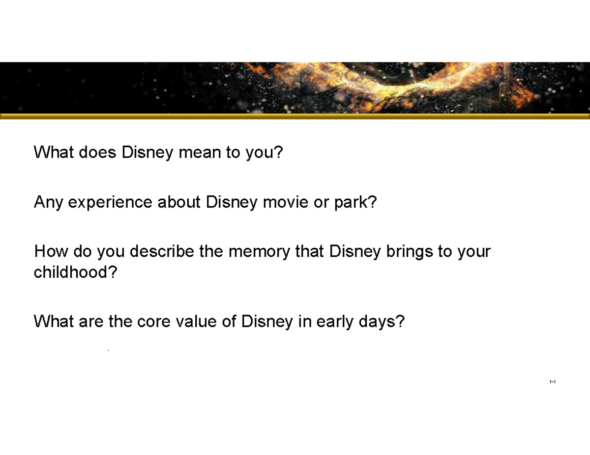 Disney case analysis - What does Disney mean to you? Any experience ...