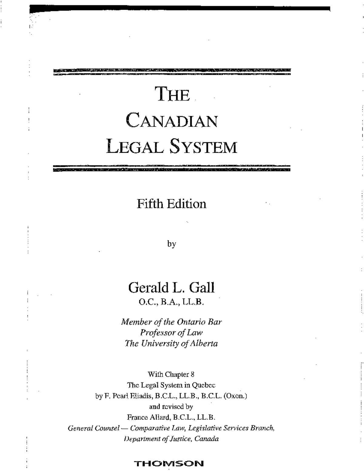Gall Ch3 -llllllll THE CANADIAN LEGAL SYSTEM Fifth Edition by ...