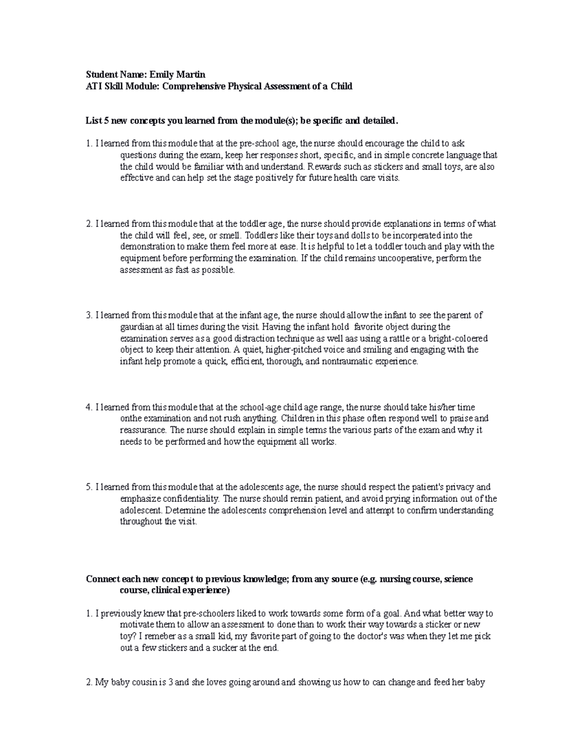 Comprehensive Physical Assessment of a Child - I learned from this ...