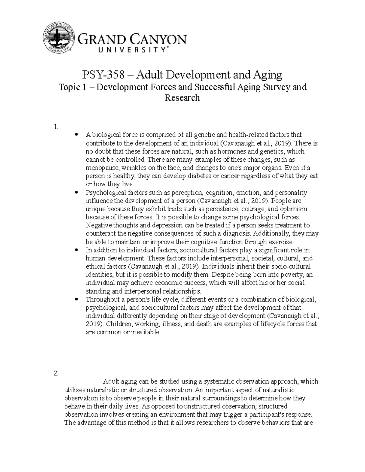 PSY358-RS-Development Forces Online - PSY-358 – Adult Development and Aging Topic 1 ...