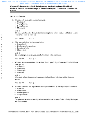 Questionnaire ISBB Edited - Immunology, Serology and Blood Banking ...